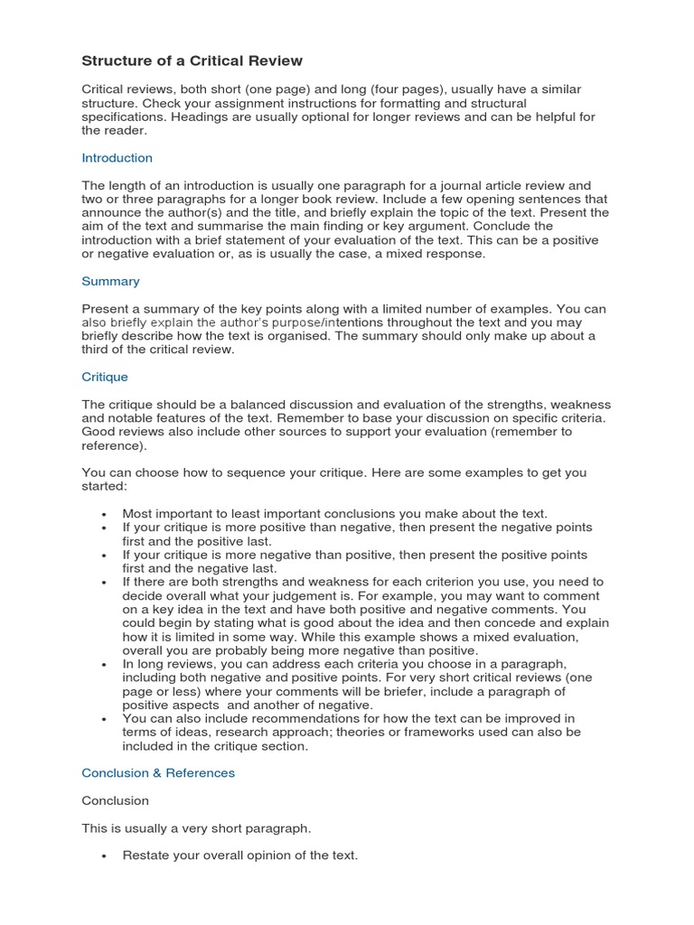 Features-Structure of A Critique Paper | PDF | Phrase | Evaluation