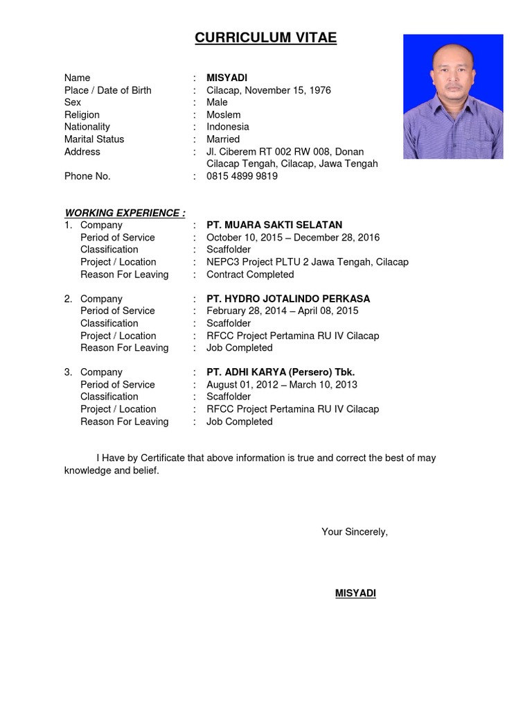 Scaffolder Experience in Cilacap | PDF