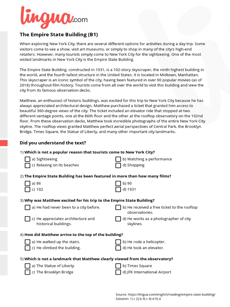 English Text Empire State Building | PDF | New York City | Buildings ...