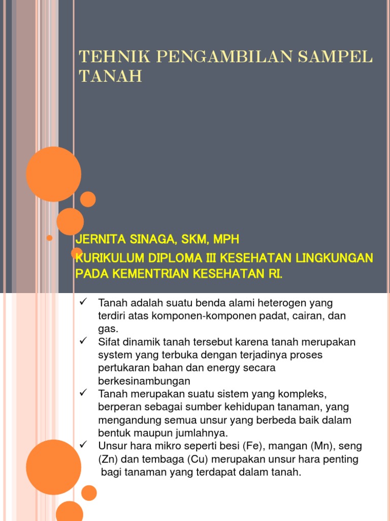 Teknik Pengambilan Sampel Tanah | PDF | Sains & Matematika