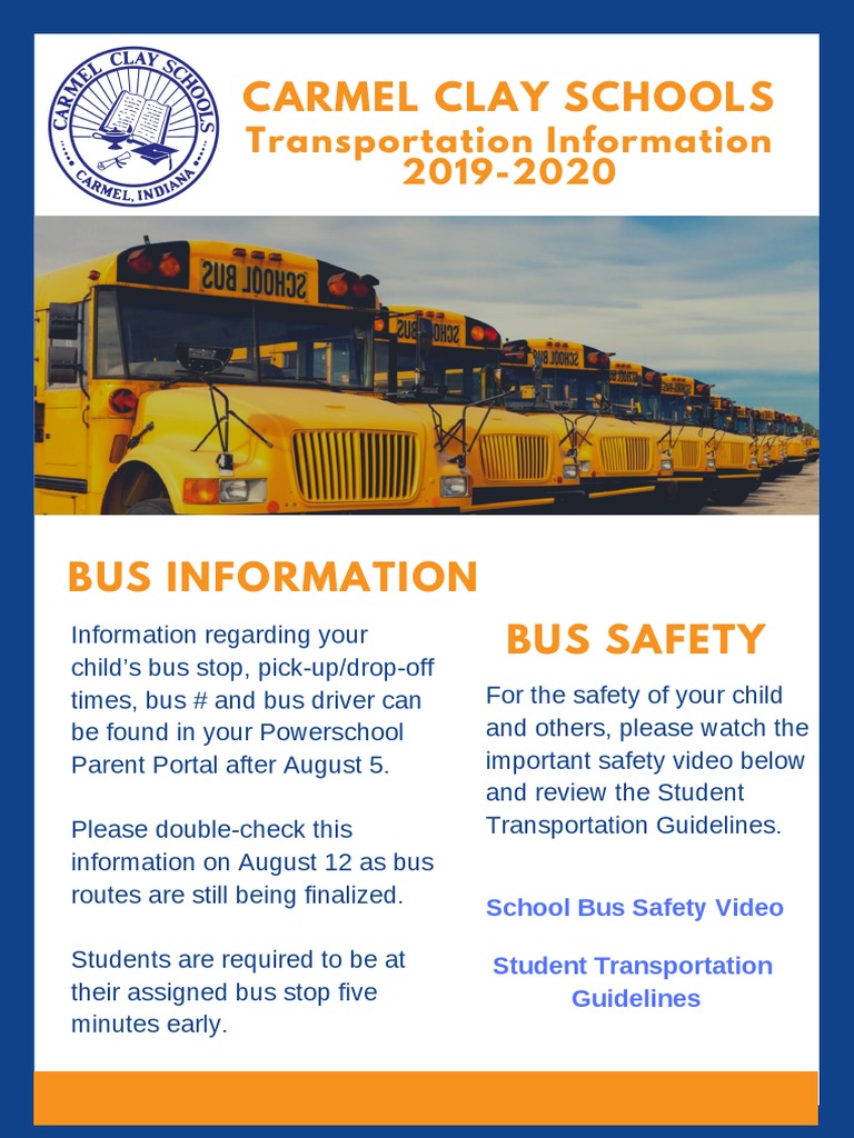 2019-2020 Transportation Back To School Information | PDF | Bus | Road ...