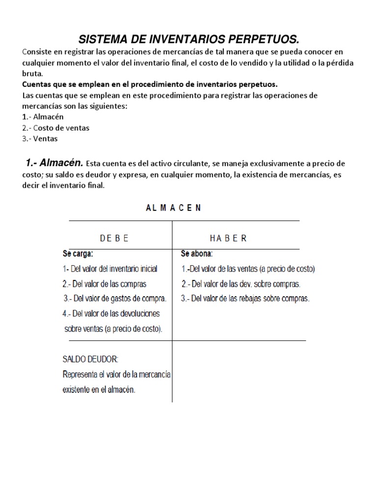 Sistema de Inventarios Perpetuos | PDF