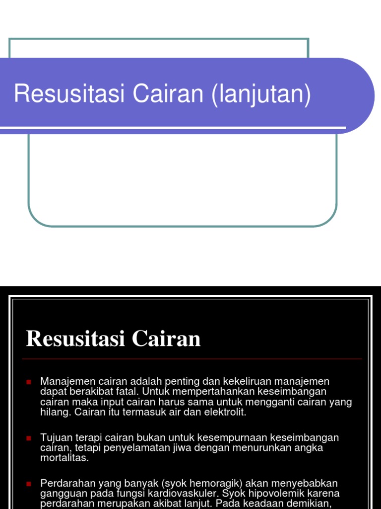 Resusitasi Cairan (Lanjutan) | PDF