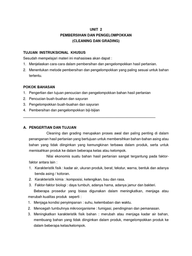 UNIT 2 Sortasi Grading PDF | PDF