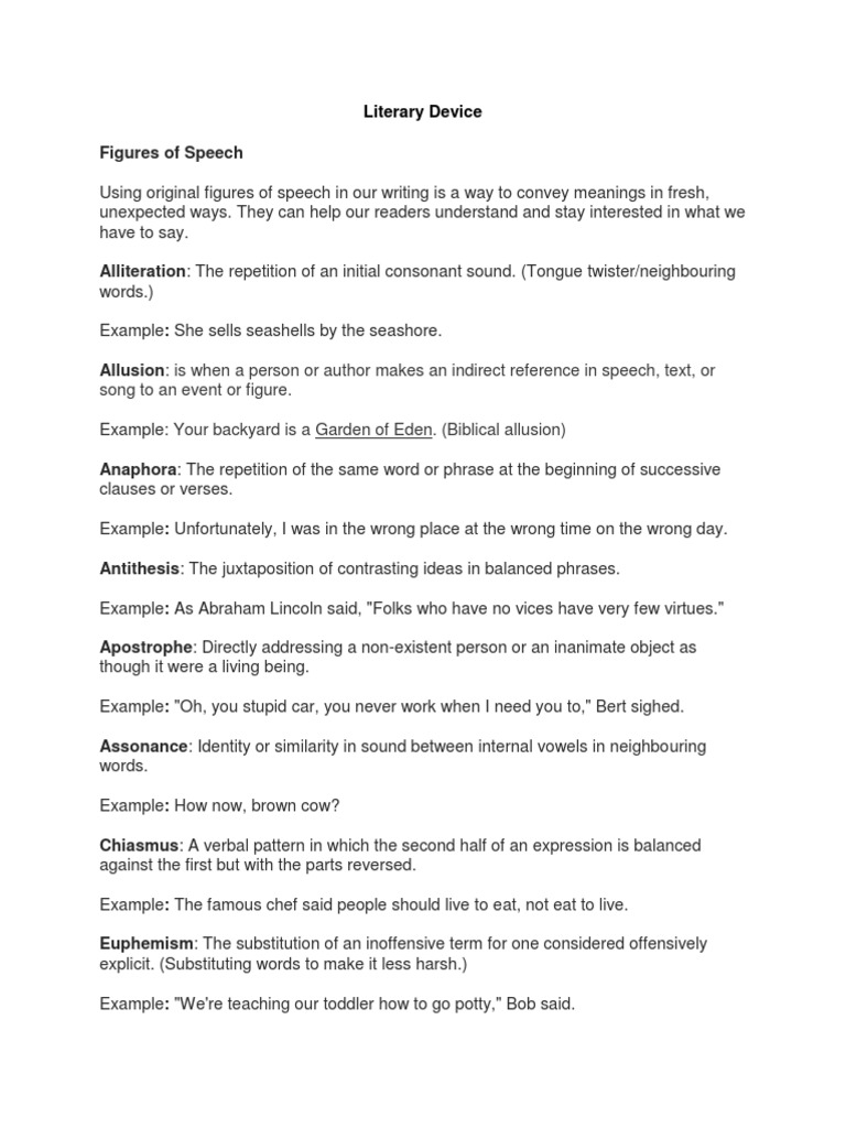 Literary Device | PDF | Narration | Narrative