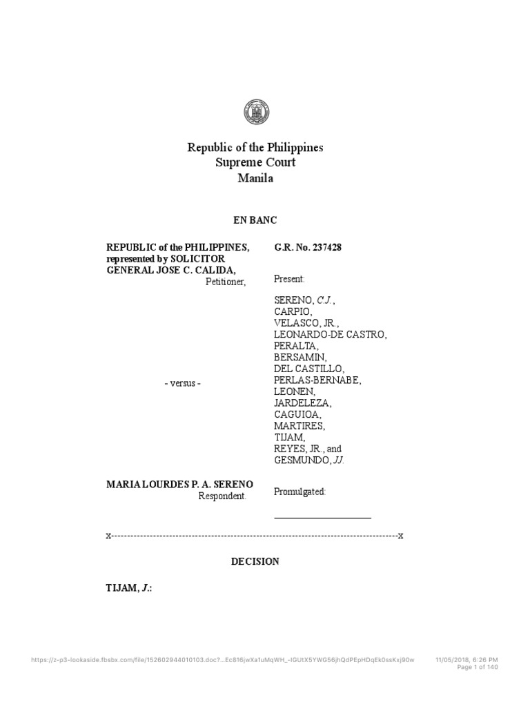 Supreme Court: Republic of The Philippines Manila | PDF | United States ...