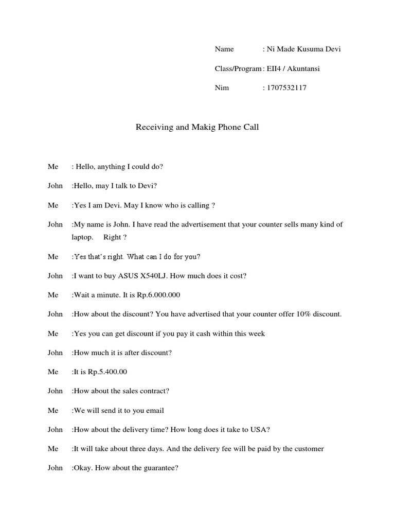 Receiving and Makig Phone Call | PDF