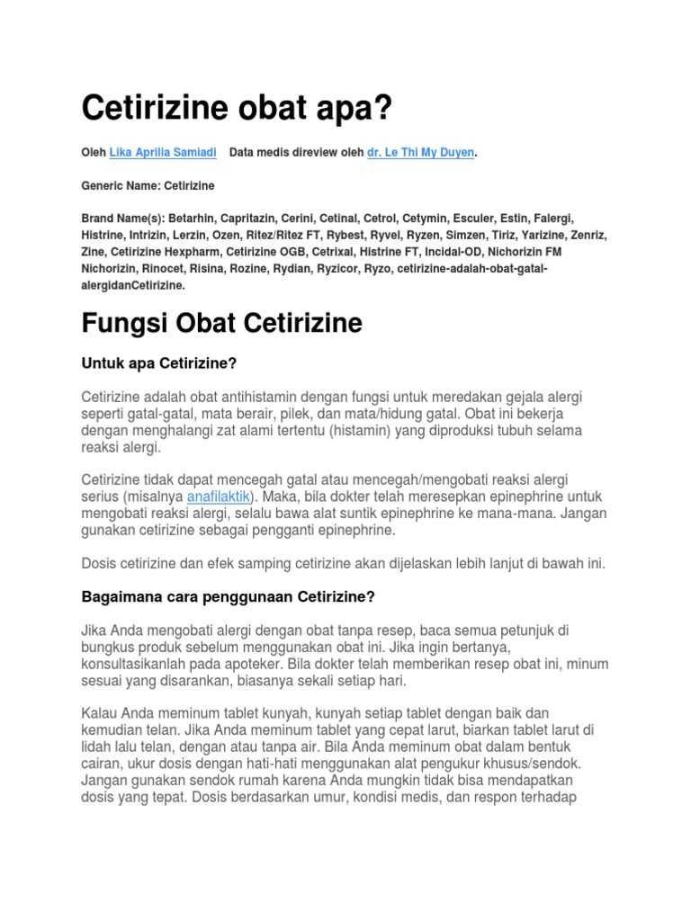 Cetirizine Obat Apa | PDF