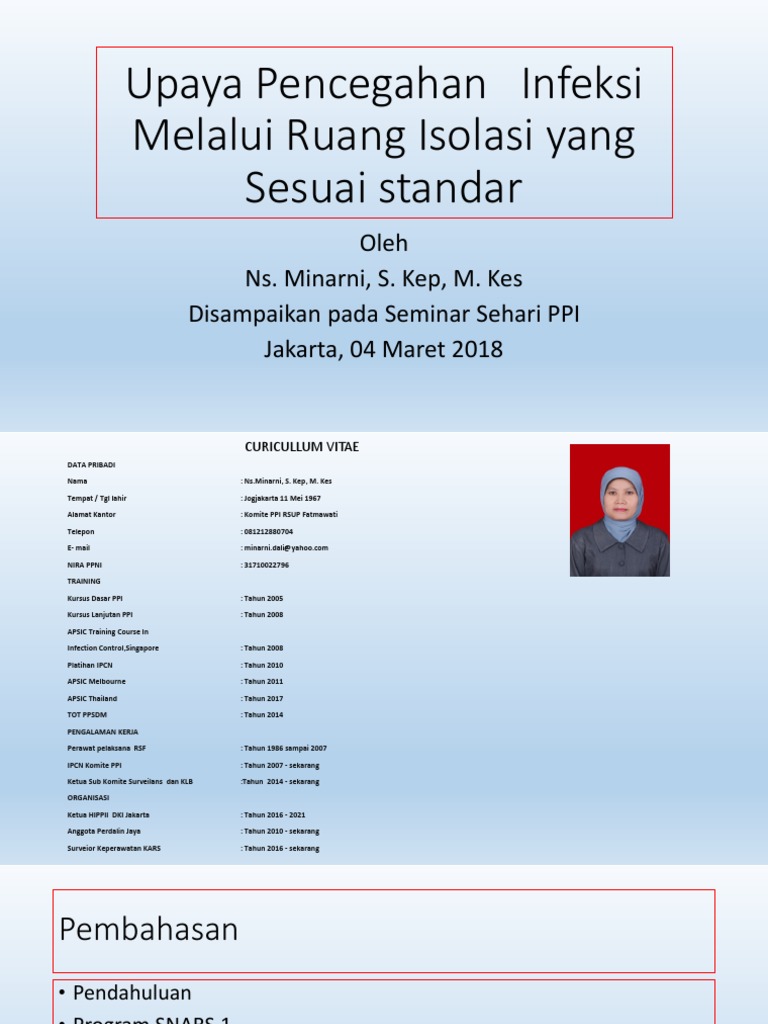 Upaya Pencegahan Infeksi Melalui Ruang Isolasi MINARNI | PDF