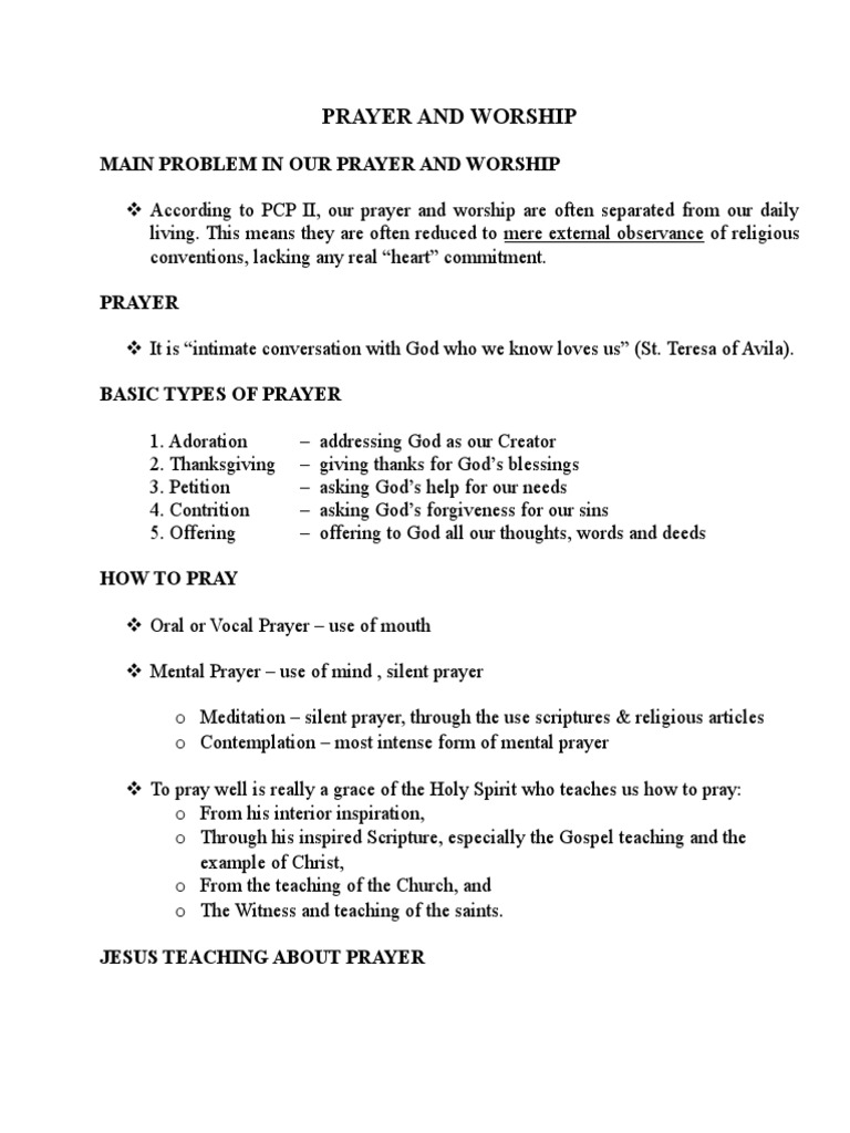 Prayer and Worship | PDF | Christian Prayer | Prayer