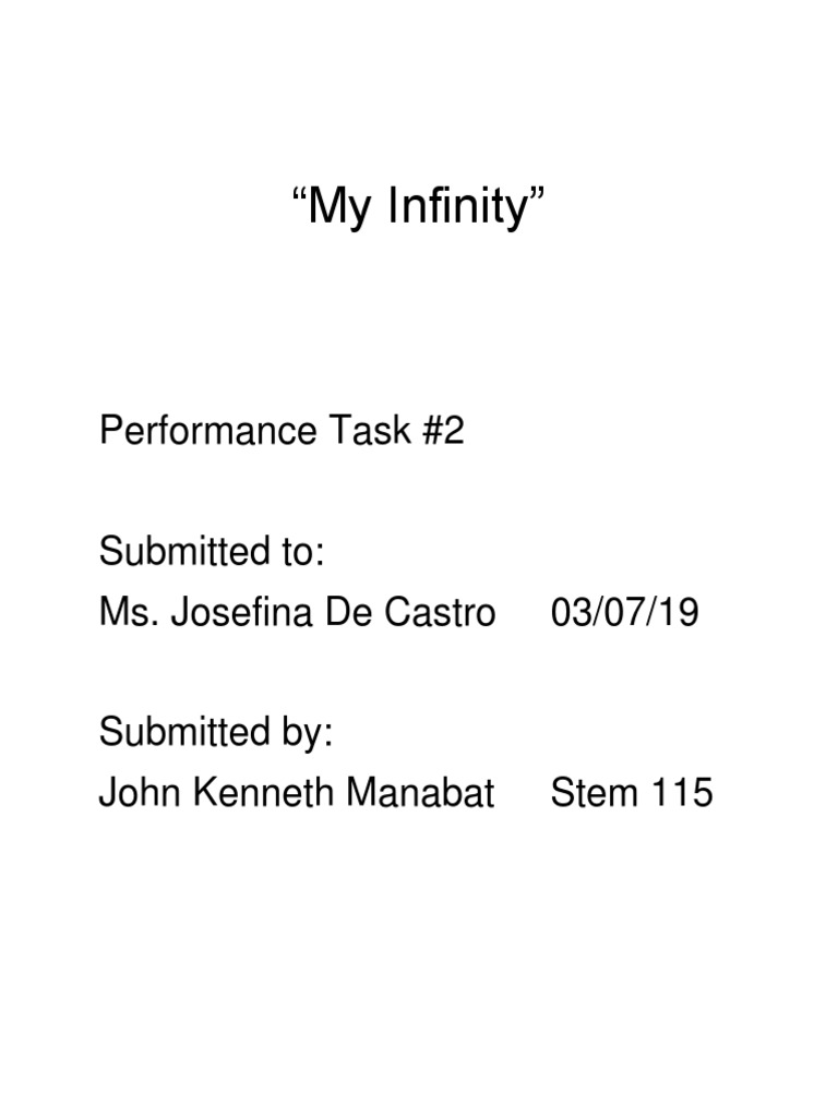 "My Infinity": Performance Task #2 | PDF | Self-Improvement