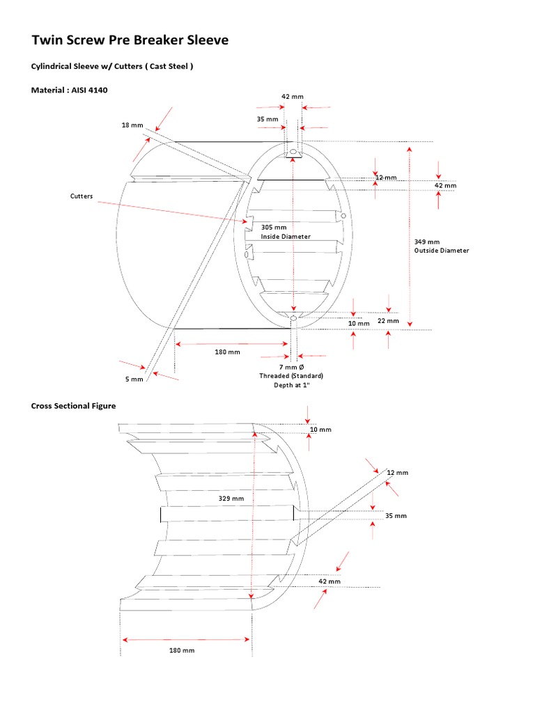 Twin Screw Pre Breaker Sleeve Specs | PDF