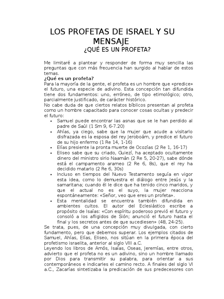 Los Profetas de Israel y Su Mensaje | PDF | Profeta | Elijah