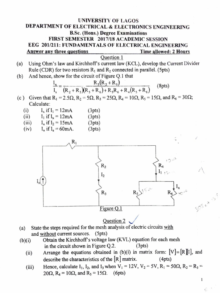 Eeg 211 | PDF | Series And Parallel Circuits | Force
