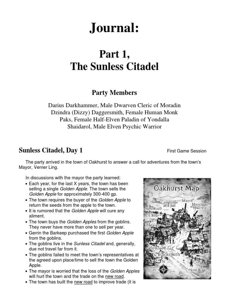 Journal Part 1 Sunless Citadel | PDF | Dragon | Nature