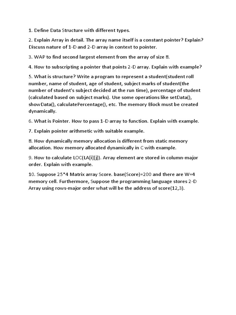 Suraku Academy - CT DS - 301 | PDF | Array Data Structure | Pointer (Computer Programming)