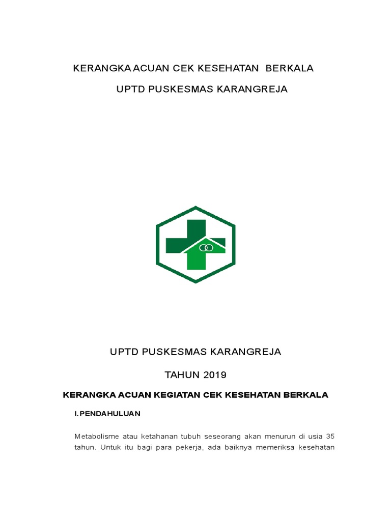 Kak Pemeriksaan Kesehatan Secara Berkala Pada Unit UKK | PDF