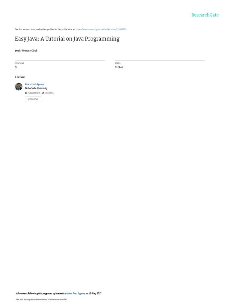 Easy Java Programming Tutorial Guide | PDF | Constructor (Object ...