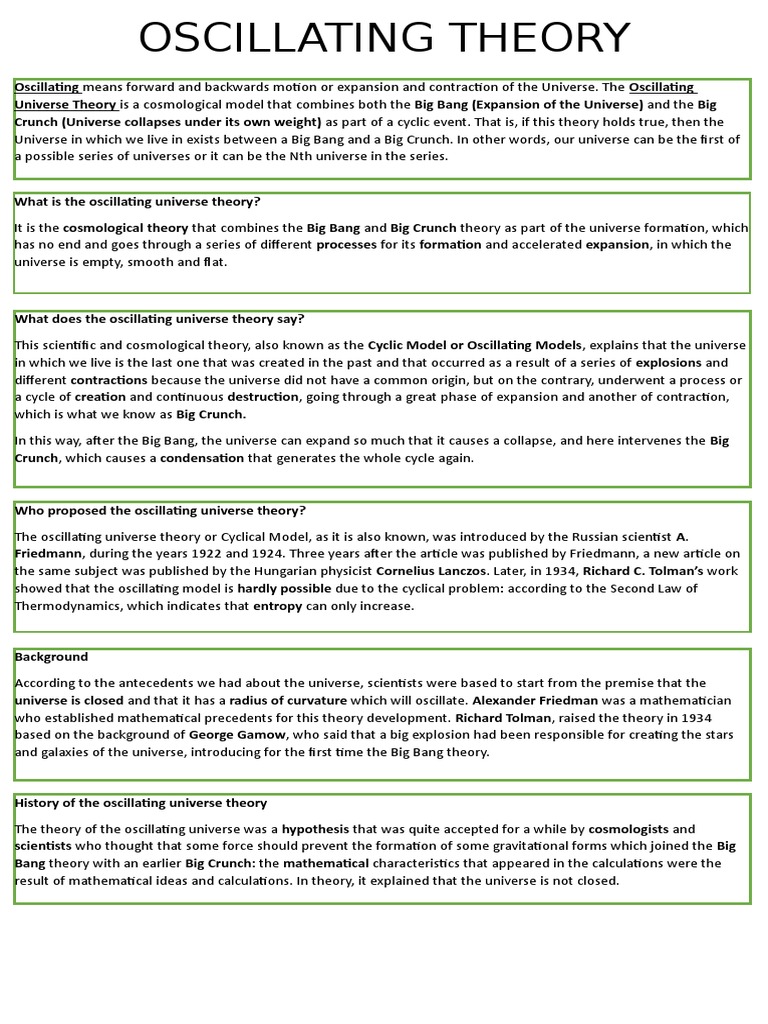 Oscillating Theory | PDF | Universe | Academic Discipline Interactions