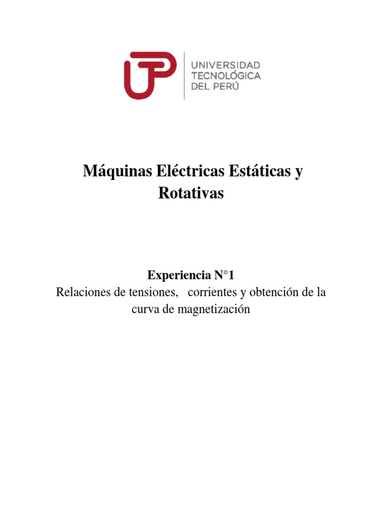 Guía N°1 de Laboratorio de Máquinas Eléctricas Estáticas y Rotativas | PDF | Transformador ...