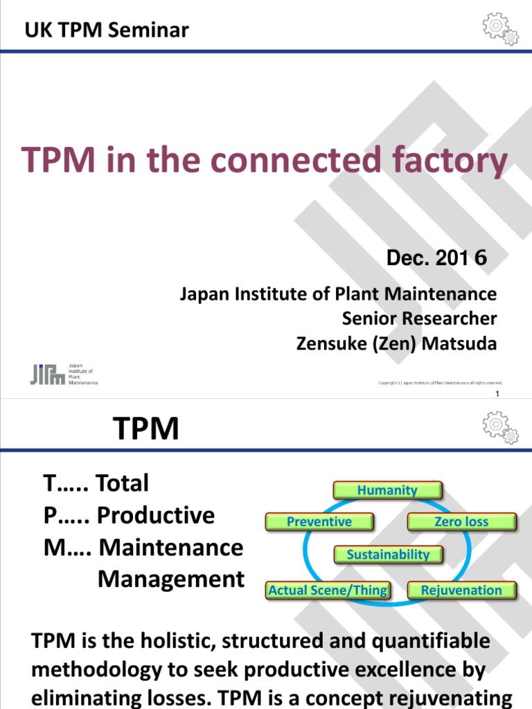 JIPM MR Matsuda - TPM in The Connected Factory PDF | PDF | Artificial ...