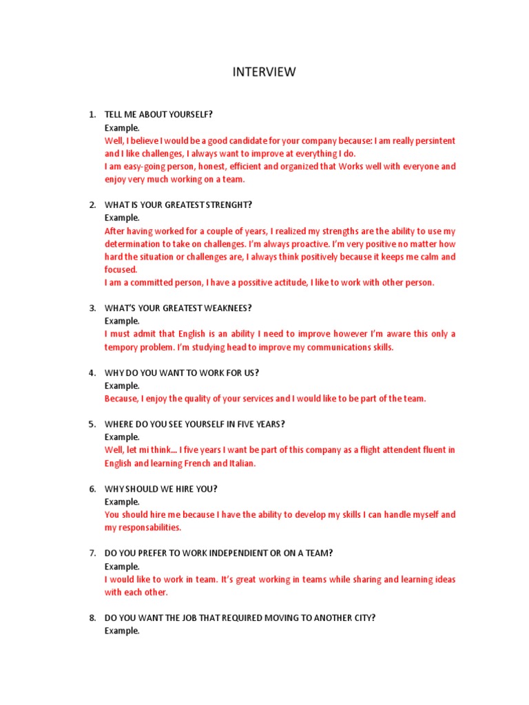 Interview | PDF | Employment | Behavior Modification