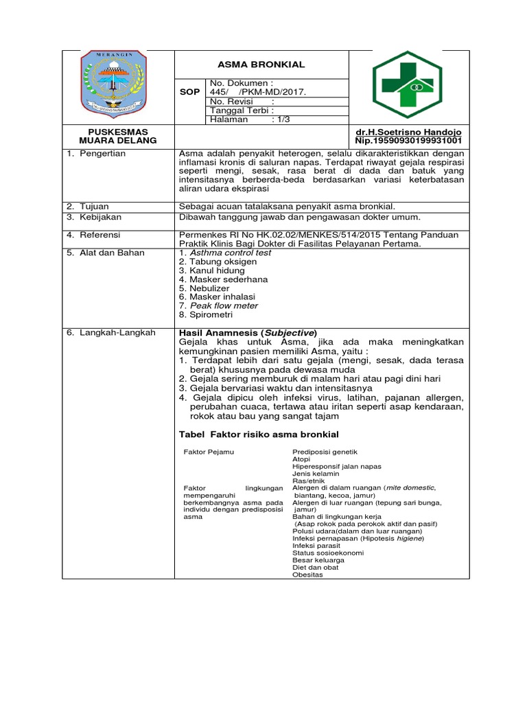 Sop Asma Bronkial | PDF