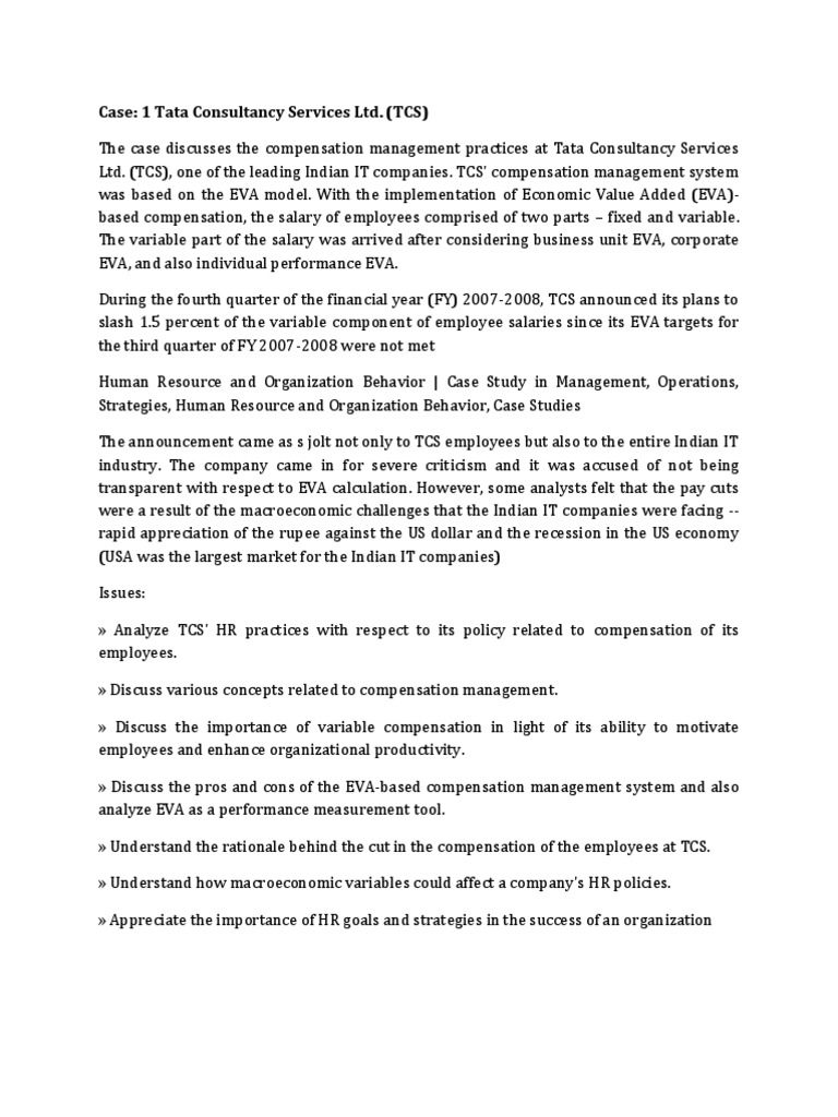 Tcs Case Study | PDF