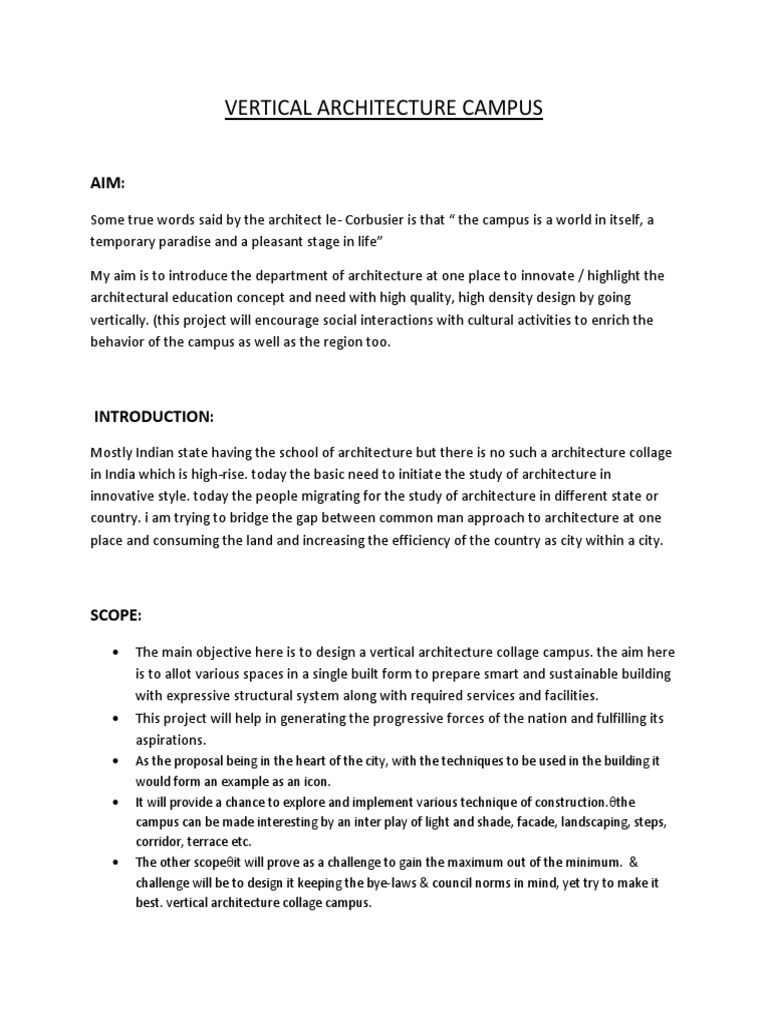 Vertical Architecture Campus | PDF | Design | Engineering