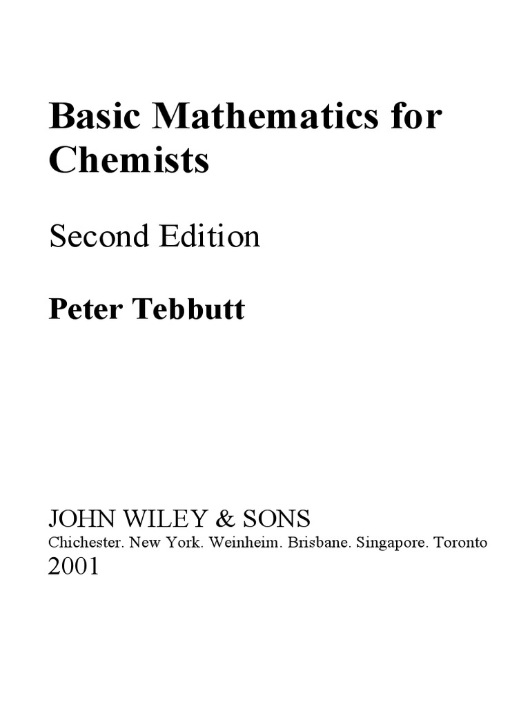 Basic Mathematics For Chemists | PDF | Integral | Trigonometric Functions