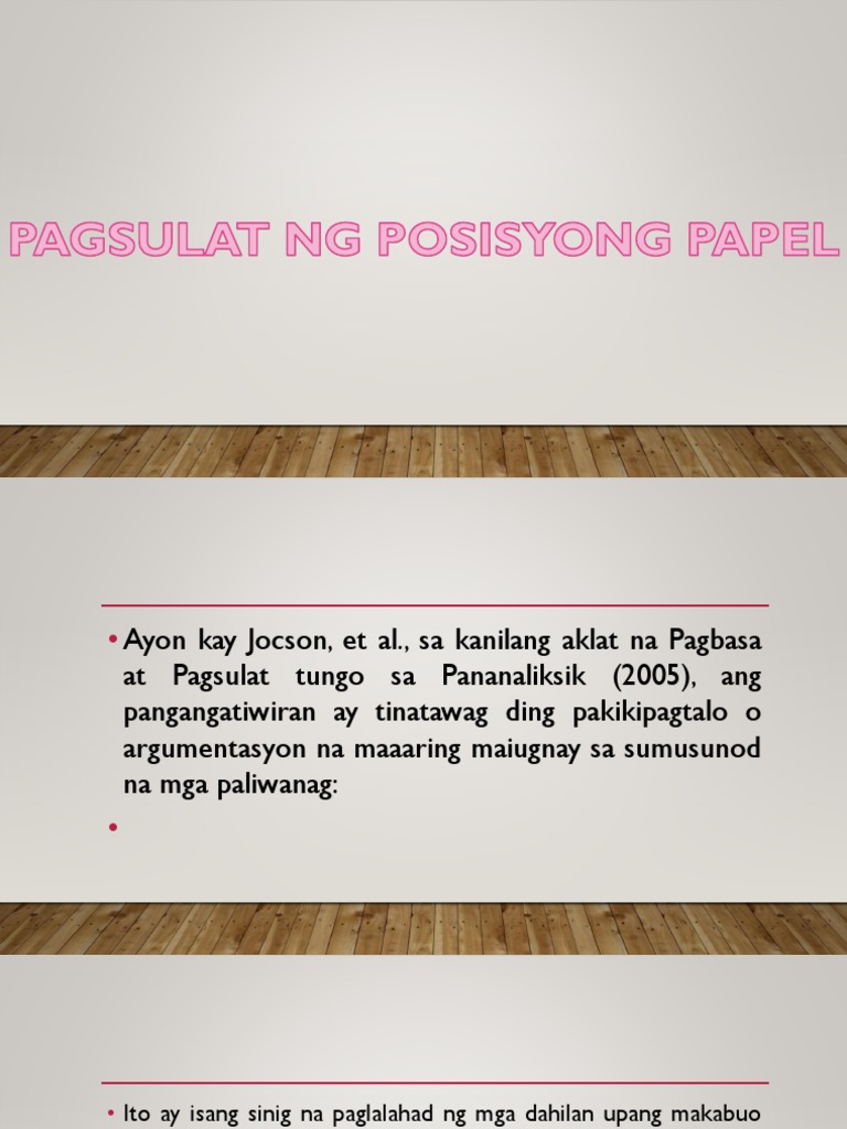 Posisyong Papel | PDF