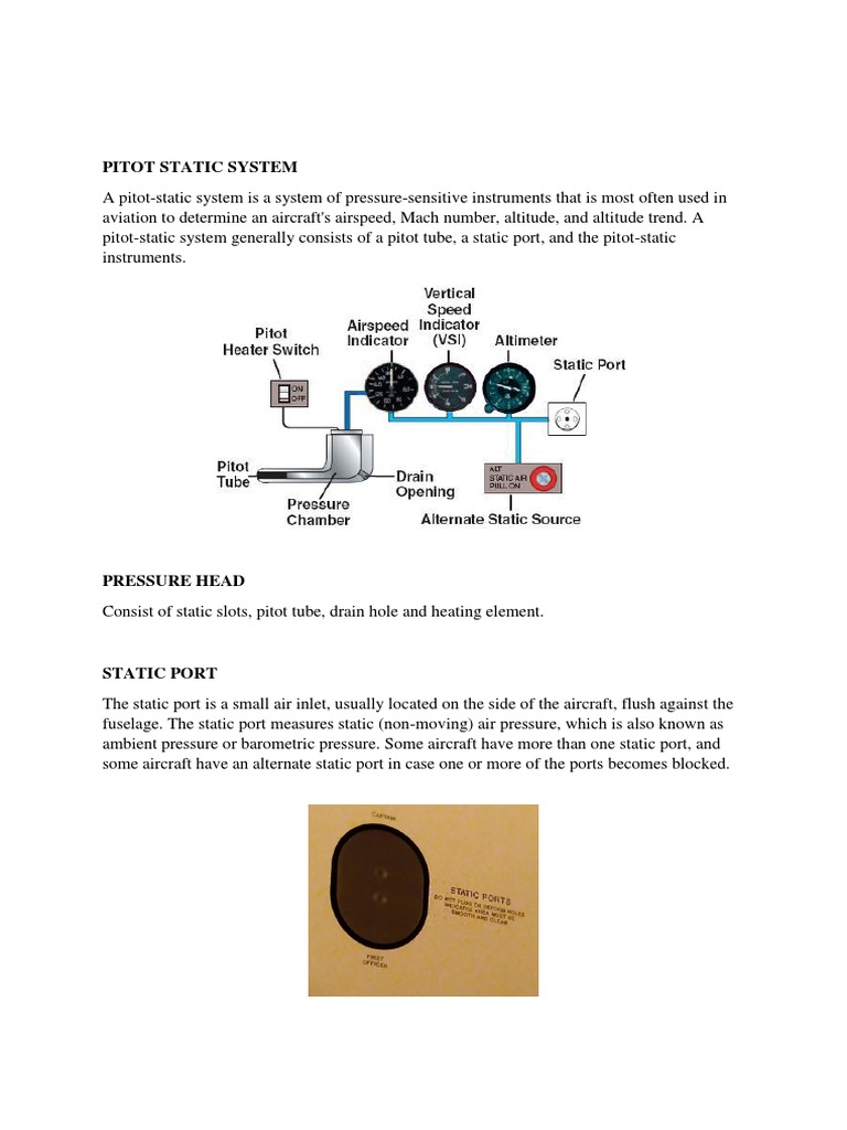 Pitot Static System | PDF | Altimeter | Airspeed