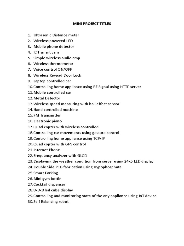 Mini Project Titles | PDF