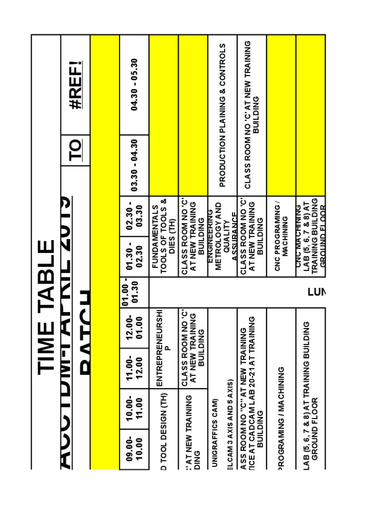 Combined Time Table of Acc PDTD&CC PDTDM PGDTDCC | PDF | Numerical ...