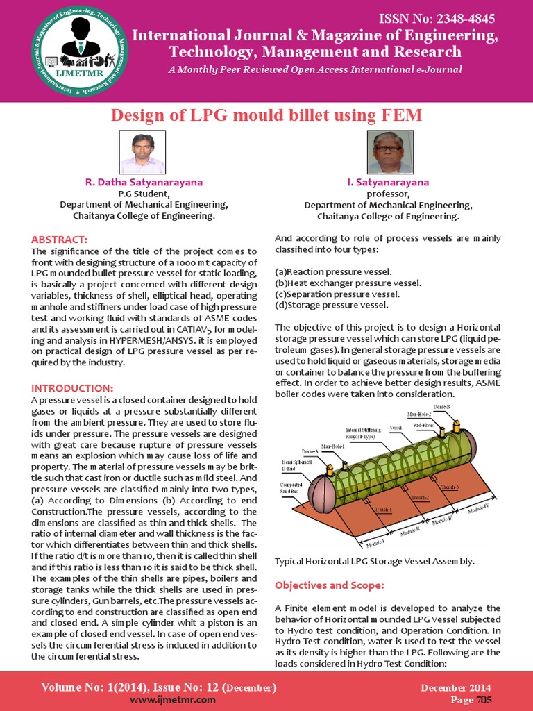 FEA Study On LPG Bullets | PDF | Stress (Mechanics) | Mechanical ...