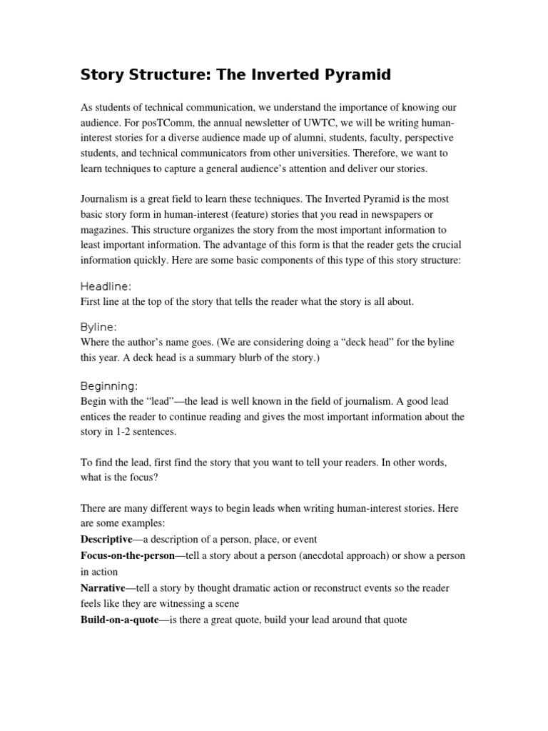 Story Structure: The Inverted Pyramid | PDF