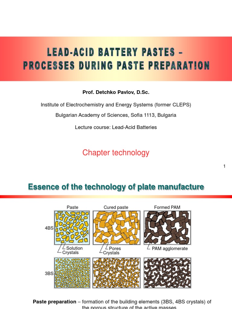Lead-Acid Battery Paste Formation | PDF | Applied And Interdisciplinary ...