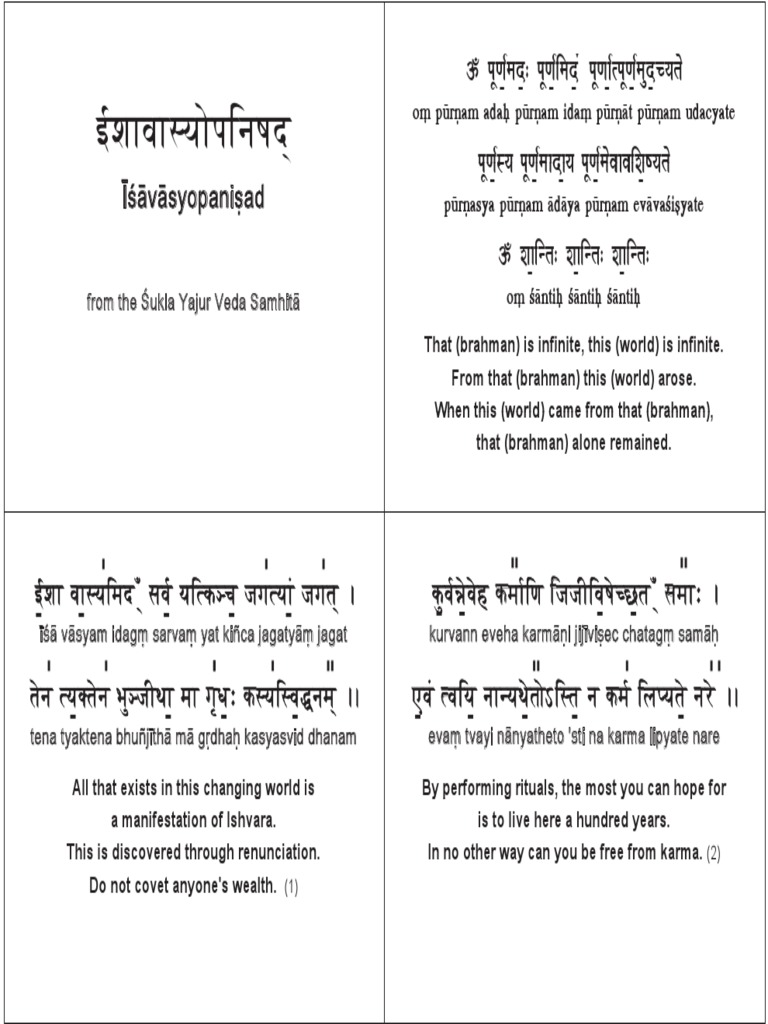 IsHa Upanishad | PDF | Hindu Philosophy | Upanishads