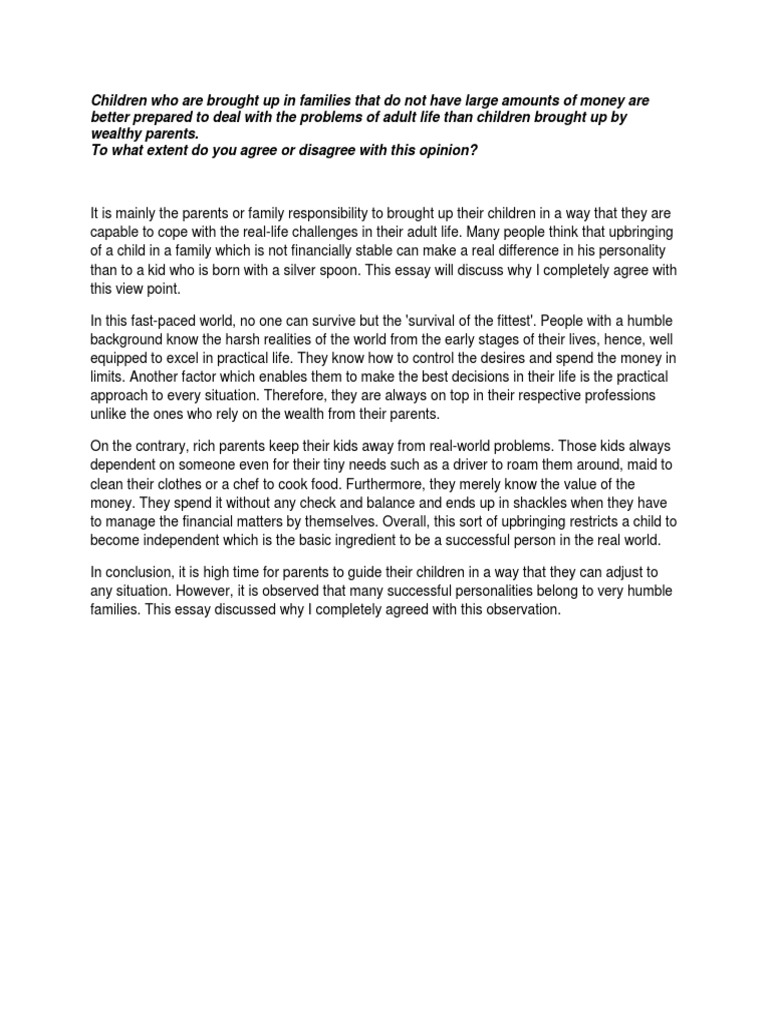 Task 2 Essay Agree or Disagree | PDF | Money | Cognition