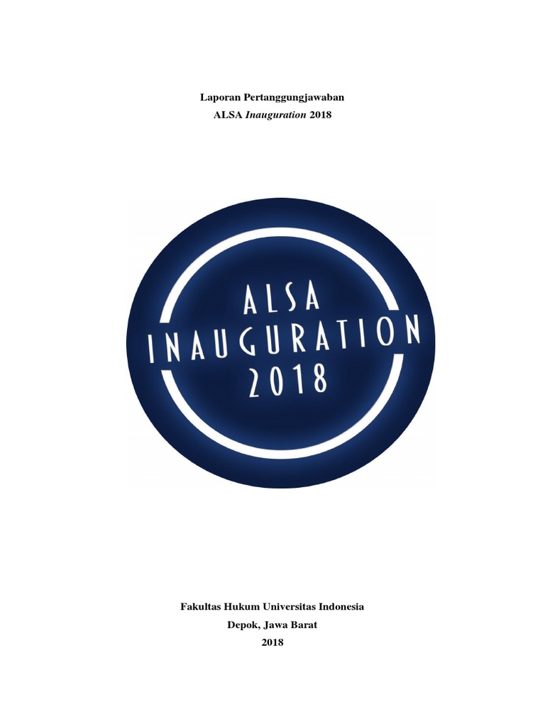 LPJ ALSA Inauguration 2018 PDF | PDF | Karier & Perkembangan