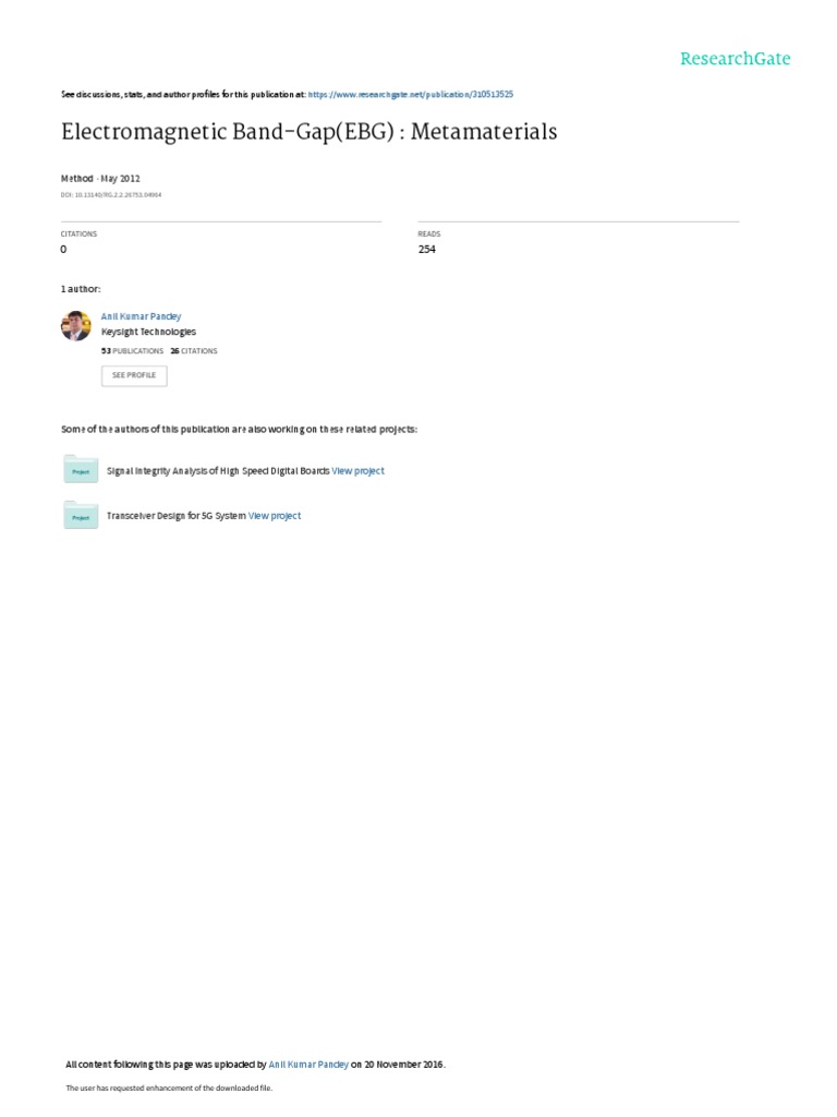 Electromagnetic Band-Gap (EBG) : Metamaterials: Method | PDF ...