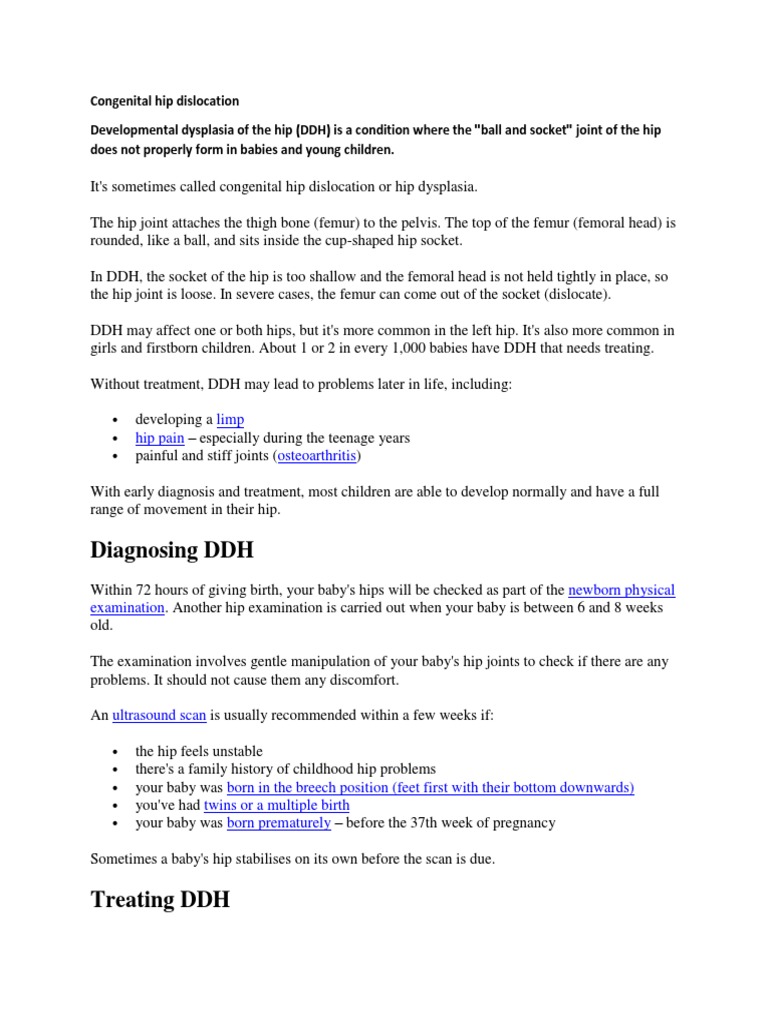 Diagnosing DDH | PDF | Hip | Musculoskeletal System