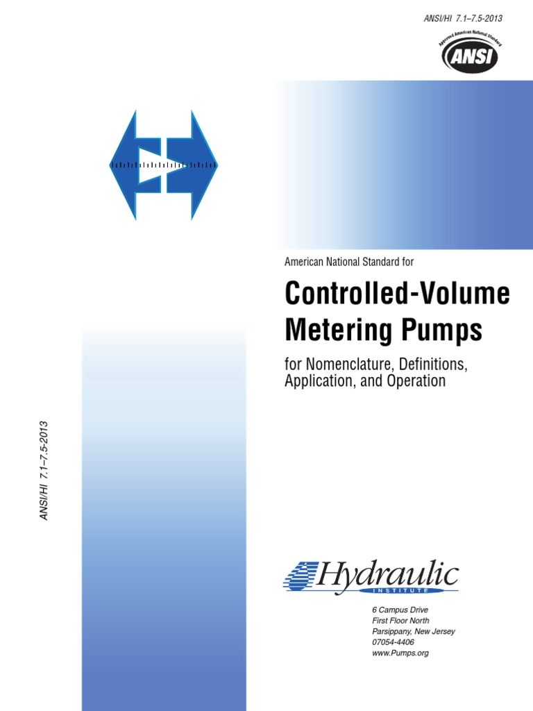 Controlled-Volume Metering Pumps: For Nomenclature, Definitions ...