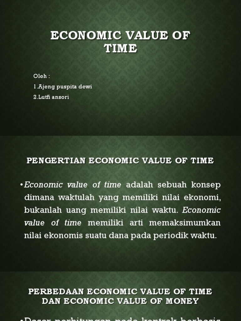 Economic Value of Time | PDF