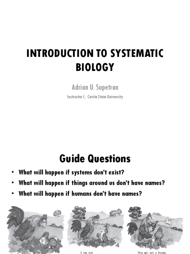 Lecture 1 Introduction To Systematic Biology | PDF | Taxonomy (Biology ...