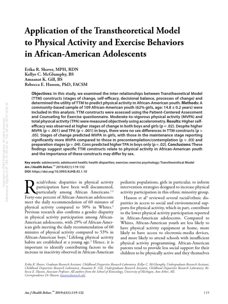 jOURNAL THEORY TTM | PDF | Behavioural Sciences | Psychology