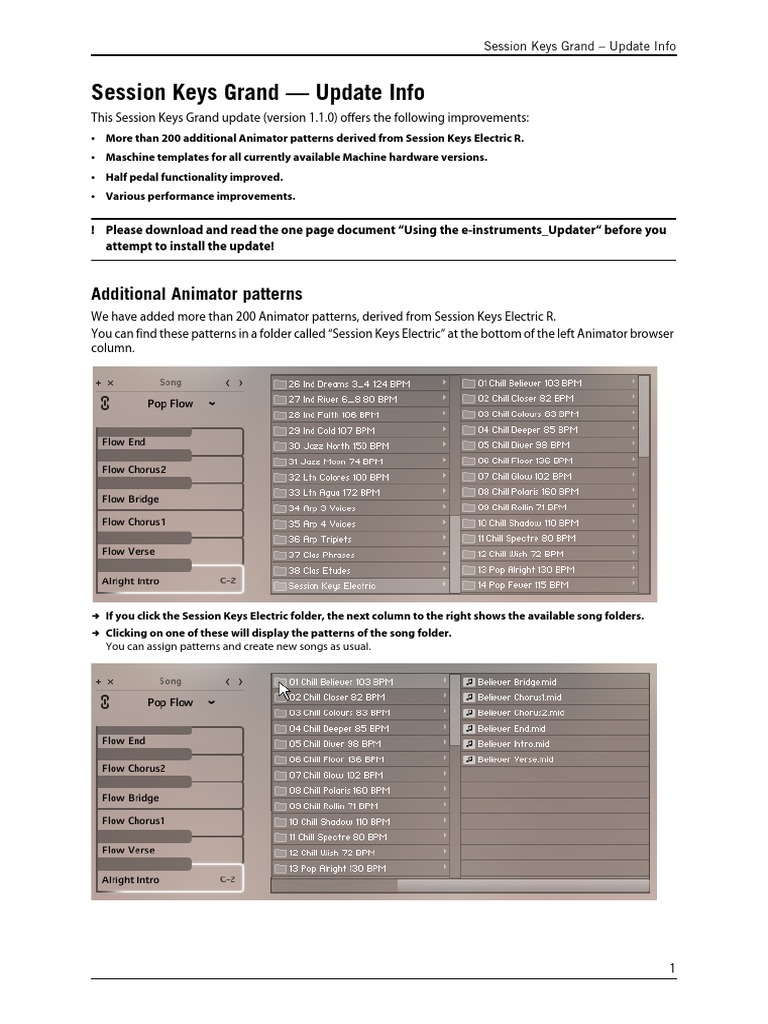 Session Keys Grand - Update Info: Additional Animator Patterns | PDF ...