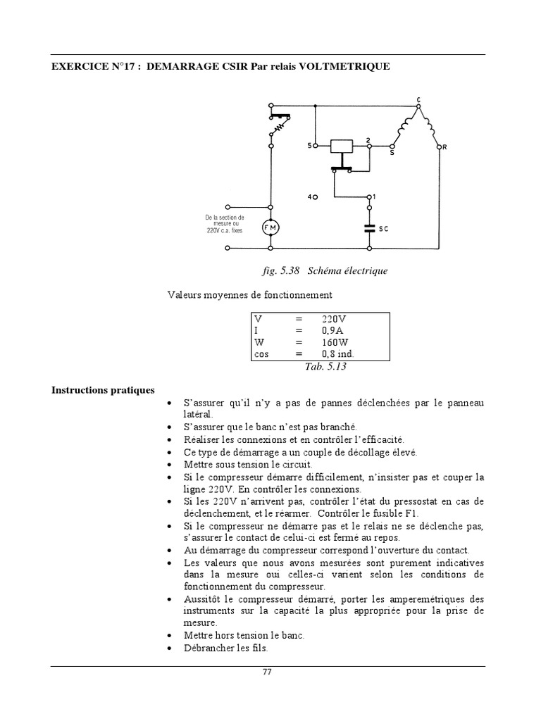 Démarrage Compresseur par Relais Voltmétrique | PDF