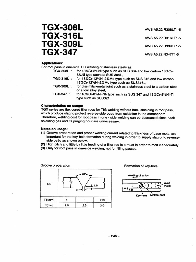 TGX 308L 316L 309L 347 | PDF