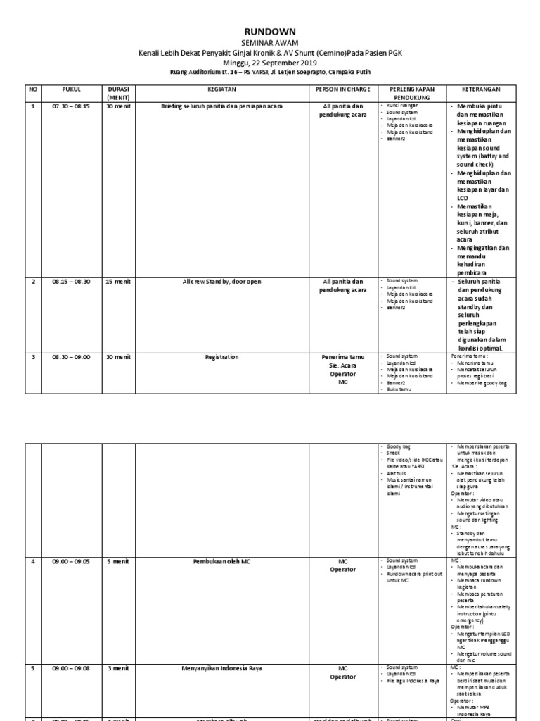 Rundown Seminar Awam | PDF